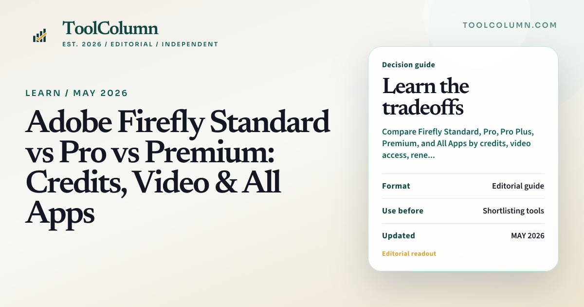 Adobe Firefly Standard vs Pro: Credits & Video | ToolColumn